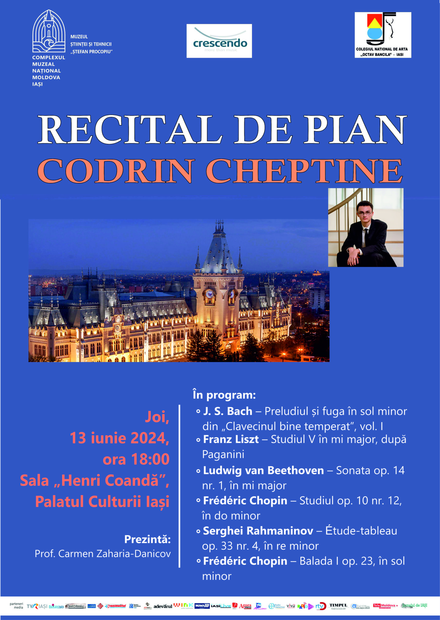 Recital de pian: Codrin Cheptine – Complex Muzeal Național „Moldova” Iași